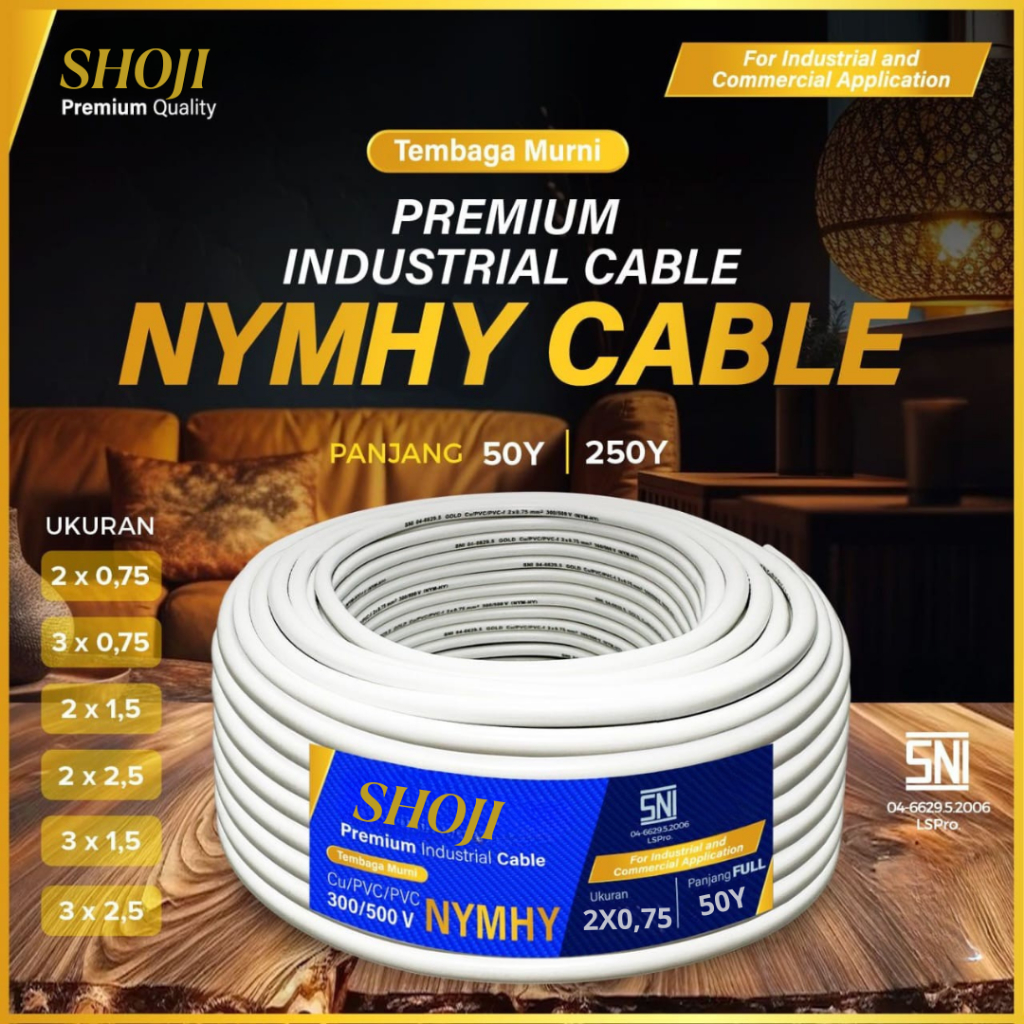 Jual KABEL SERABUT NYMHY 2X0,75 2X0.75 2 X 0,75 LISTRIK NYYHY SHOJI ORENCHI SIMAS SNI HITAM ...