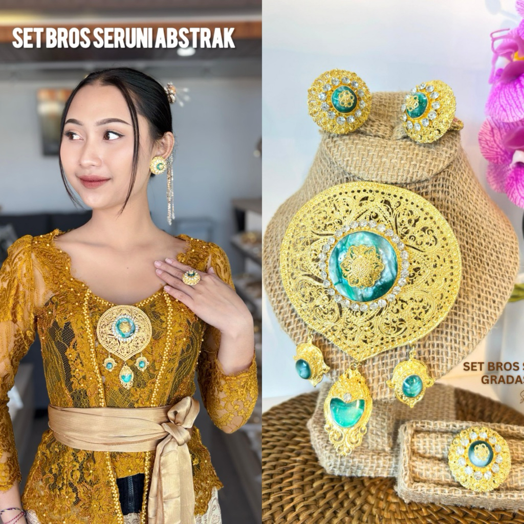 Jual Set bros seruni abstrak/ bros bali/ bros kebaya/ alpaka set ...