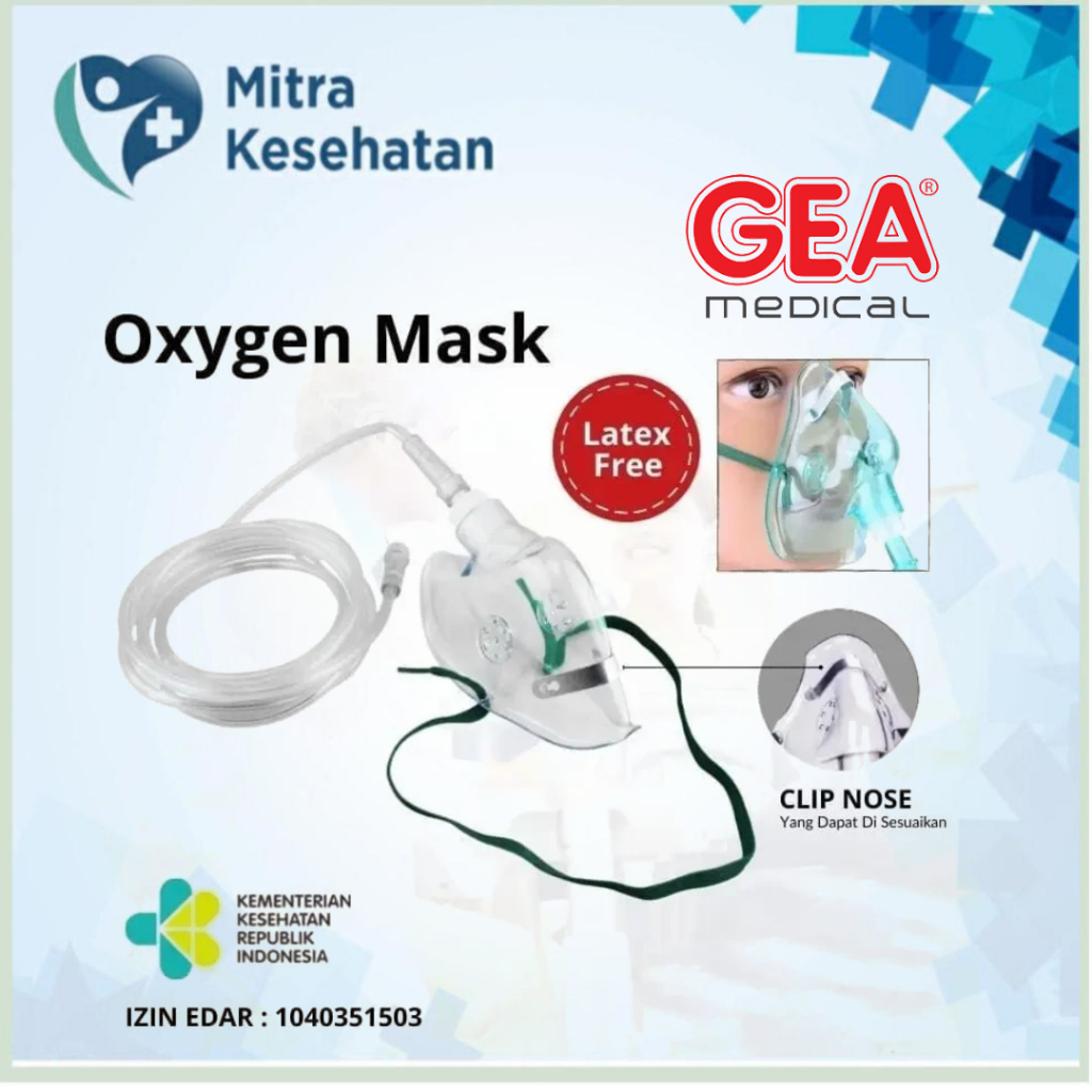Jual Masker Oksigen Dewasa GEA - Oxygen Mask Adult GEA | Shopee Indonesia