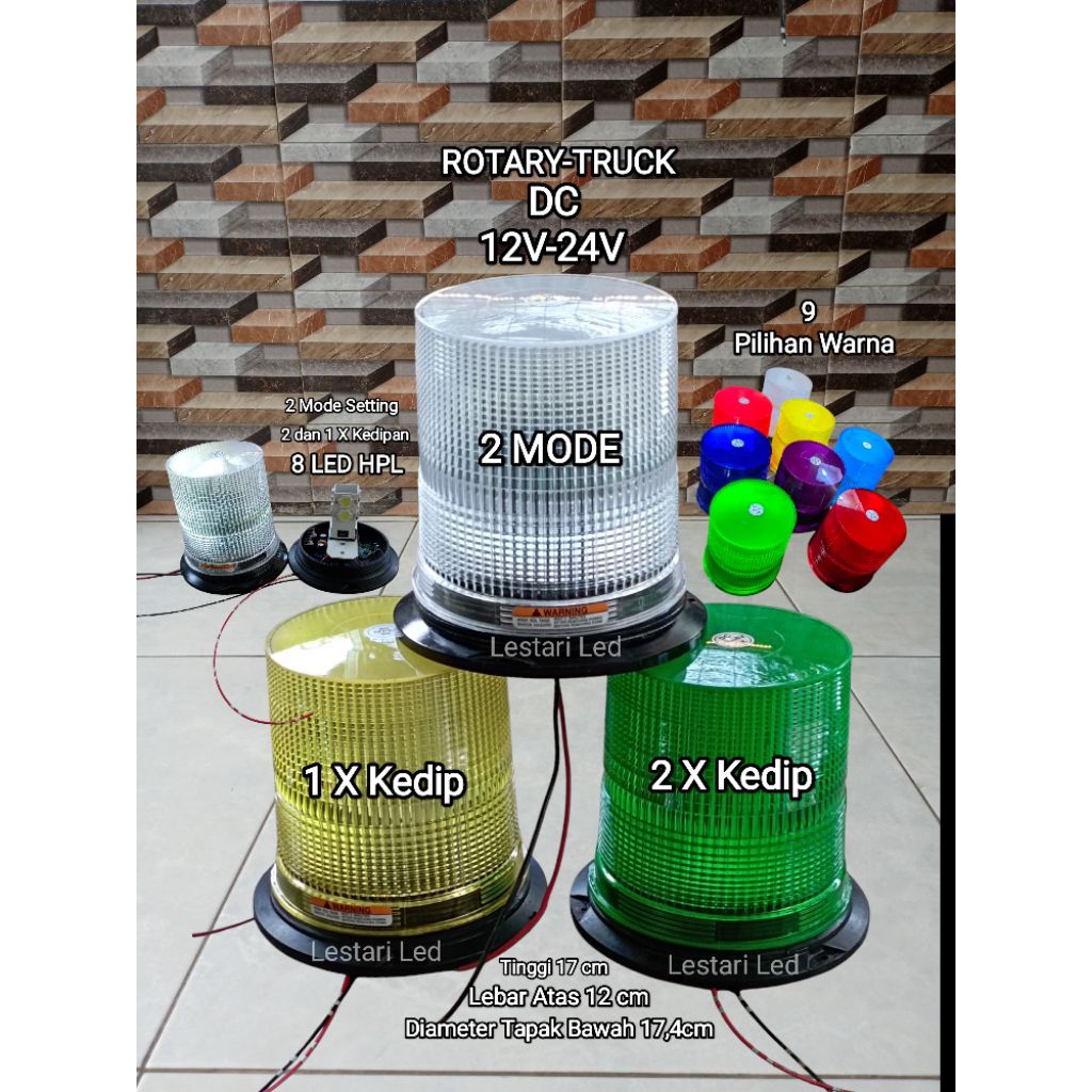 Jual LAMPU ROTARY BLITZ TOPLES JUMBO 2 MODE 2 X & 1 X KEDIPAN 12Volt ...