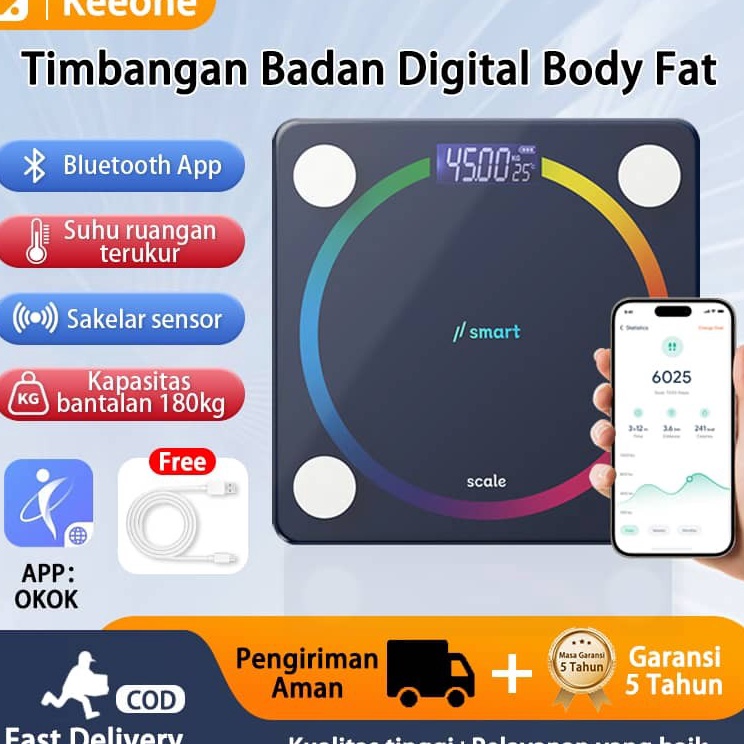 Jual COD Keeone Timbangan Badan Digital Body Fat 18KG Timbangan Berat ...