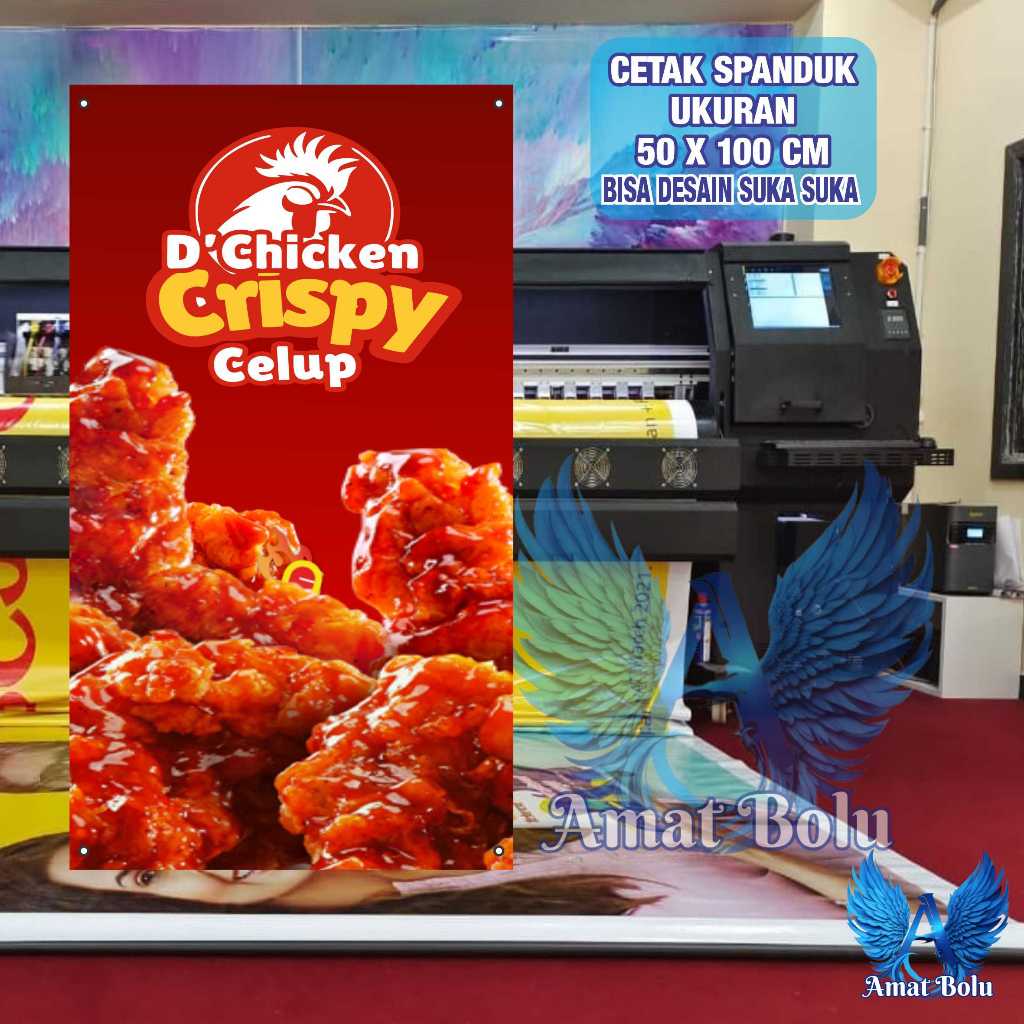 Jual Cetak Spanduk Cetak Banner CHICKEN CRISPY CELUP Ukuran 50x100 ...