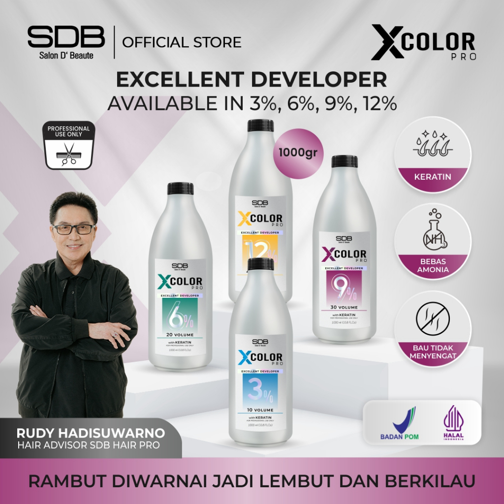 Jual NEW LAUNCH SDB X Color Pro Excellent Developer 1000ml / Oxidant ...