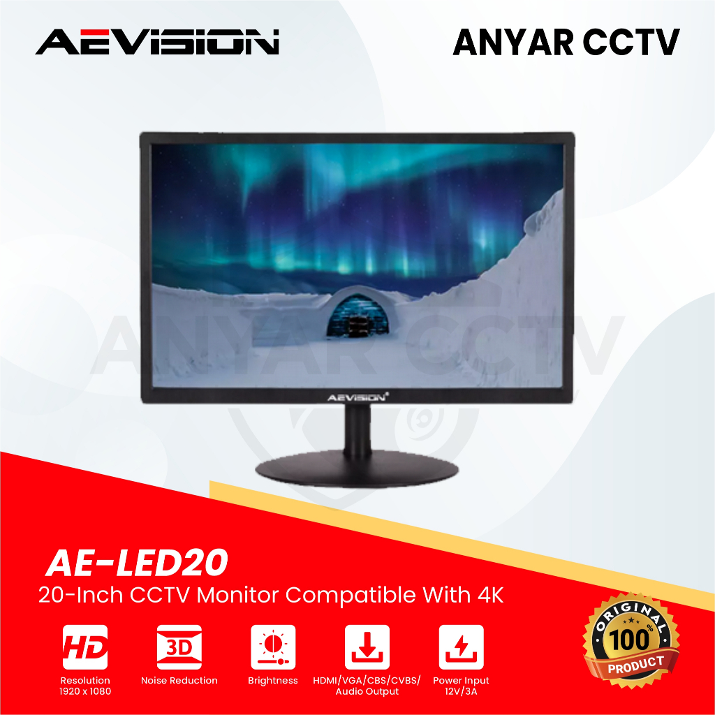 Jual MONITOR LED AEVISION 20 inch || MONITOR CCTV DAN PC LED 20 inch ...