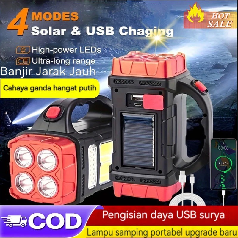 Jual Senter surya senter led super terang jauh 2km ori emergency usb ...
