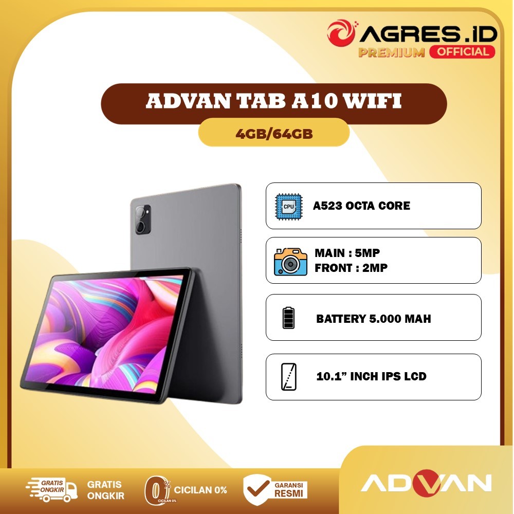 Jual Advan Tab A10 Wifi 4GB/64GB Garansi Resmi Advan Indonesia | Shopee ...