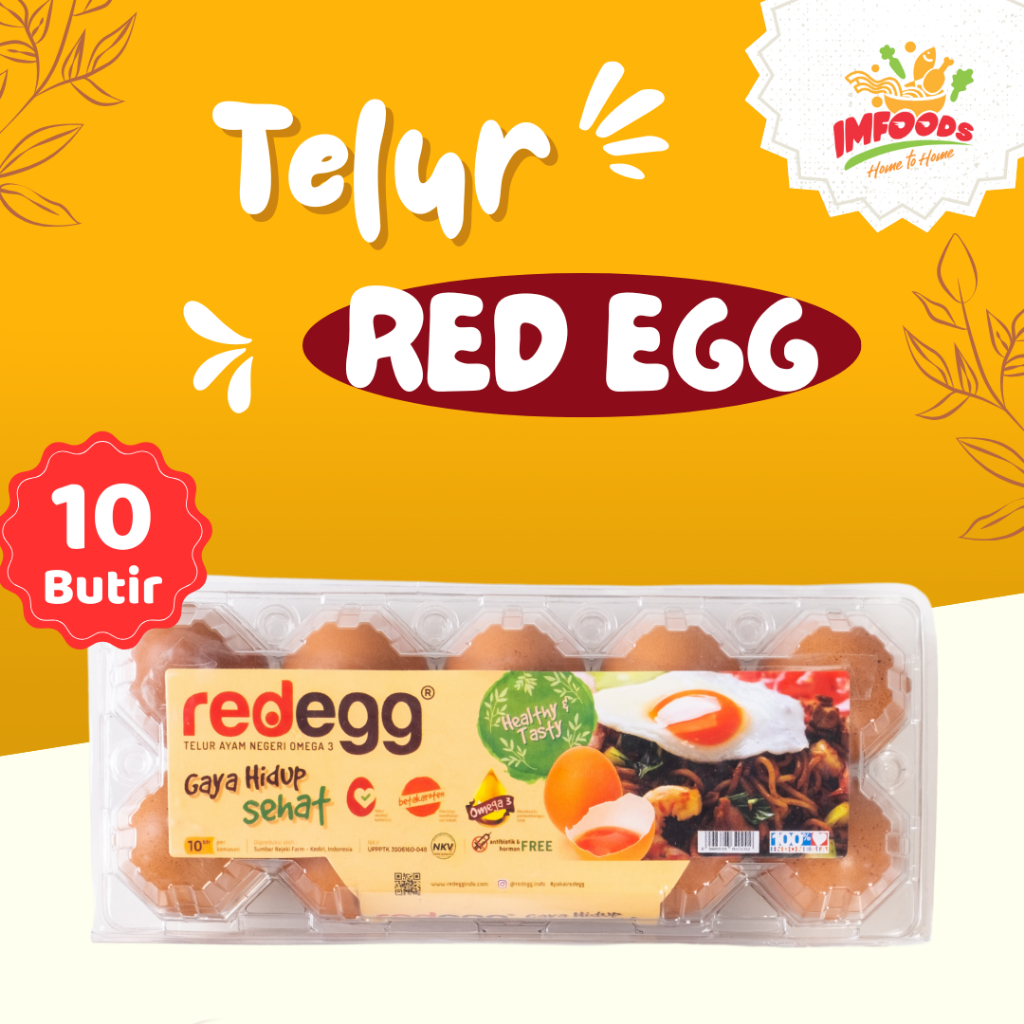 Jual Telur Red Egg 10 butir/Telur Red Egg omega 3/Telur sehat omega 3 ...