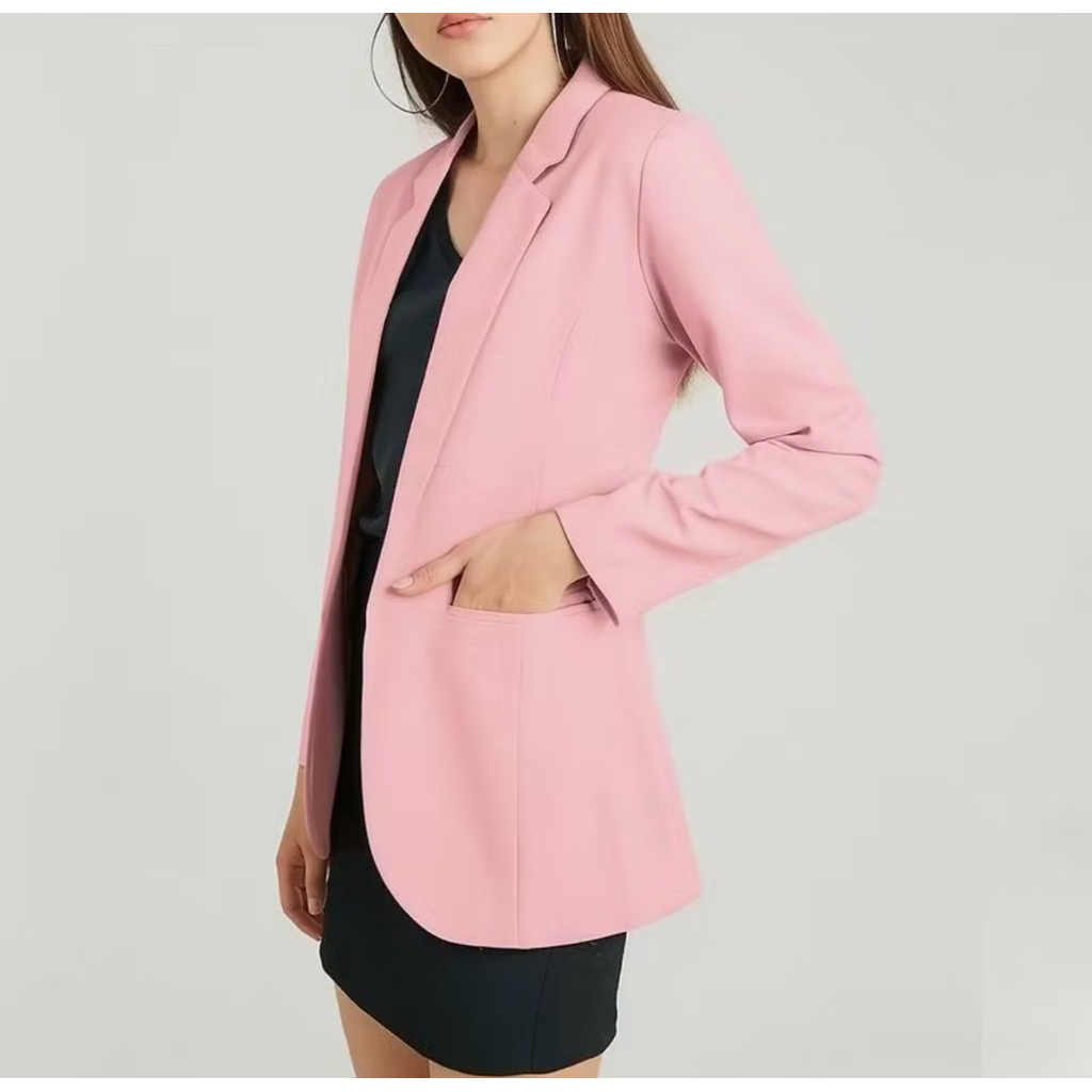 Jual Blazer Korean Style Full Furing Padding Bahu Bongkar Pasang ...