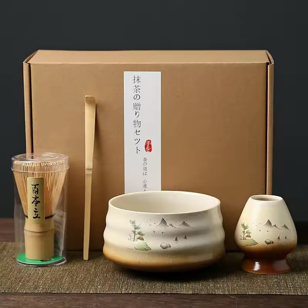 Jual (READY) Japanese Mount Landscape Zen Ceramic Matcha Bowl Set of 4 ...