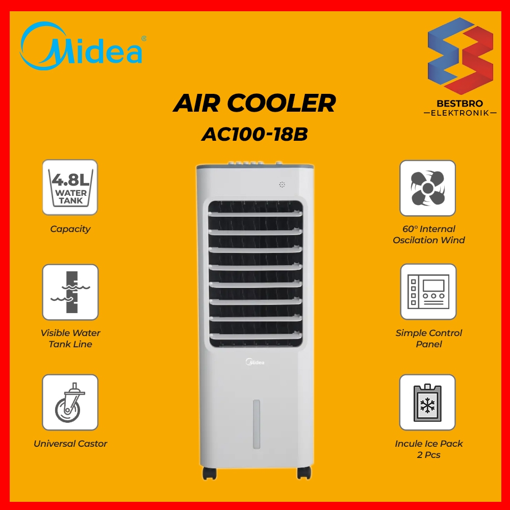 Jual Midea Air Cooler AC100-18B 4.8 Liter Putih - NON REMOTE | Shopee ...