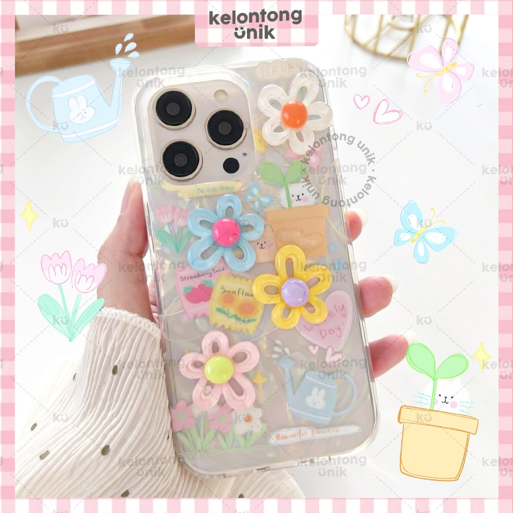 Jual DISC DI LIVE KELONTONG UNIK | 𝗣𝗢𝗣𝗣𝗬 𝟯𝗗 Cat Flower Holographic Case ...