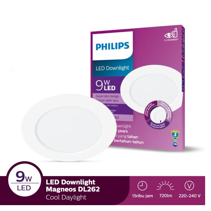 Jual Philips Lampu Downlight Slim DL262 Magneos D125 9W 9 Watt Tipis ...