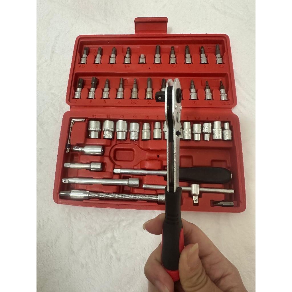 Jual SET KUNCI SHOCK 46 IN 1 MOBIL MOTOR SOCKET TOOL KIT SET PAS RING ...