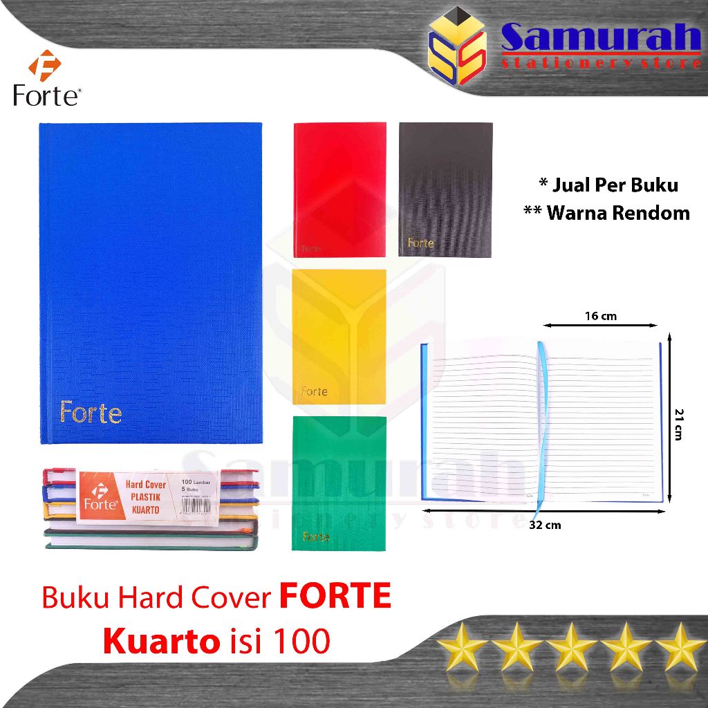 Jual Buku Hard Cover Premium Forte Quarto isi 100 lembar / Ukuran ...
