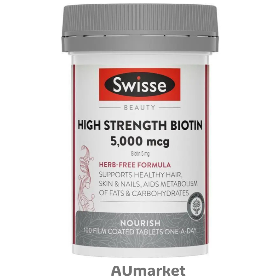 Jual Swisse Beauty High Strength Biotin 5000mcg 100 Tablets | Shopee ...