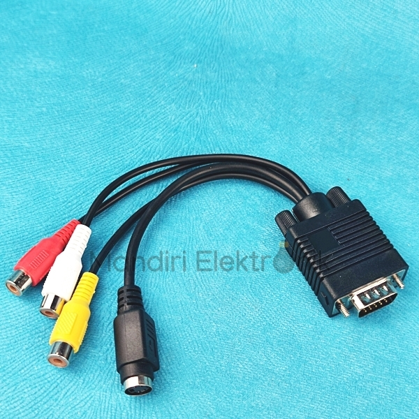 Jual VGA to S-VIDEO 3 RCA Composite AV TV Out Adapter Converter Cable ...