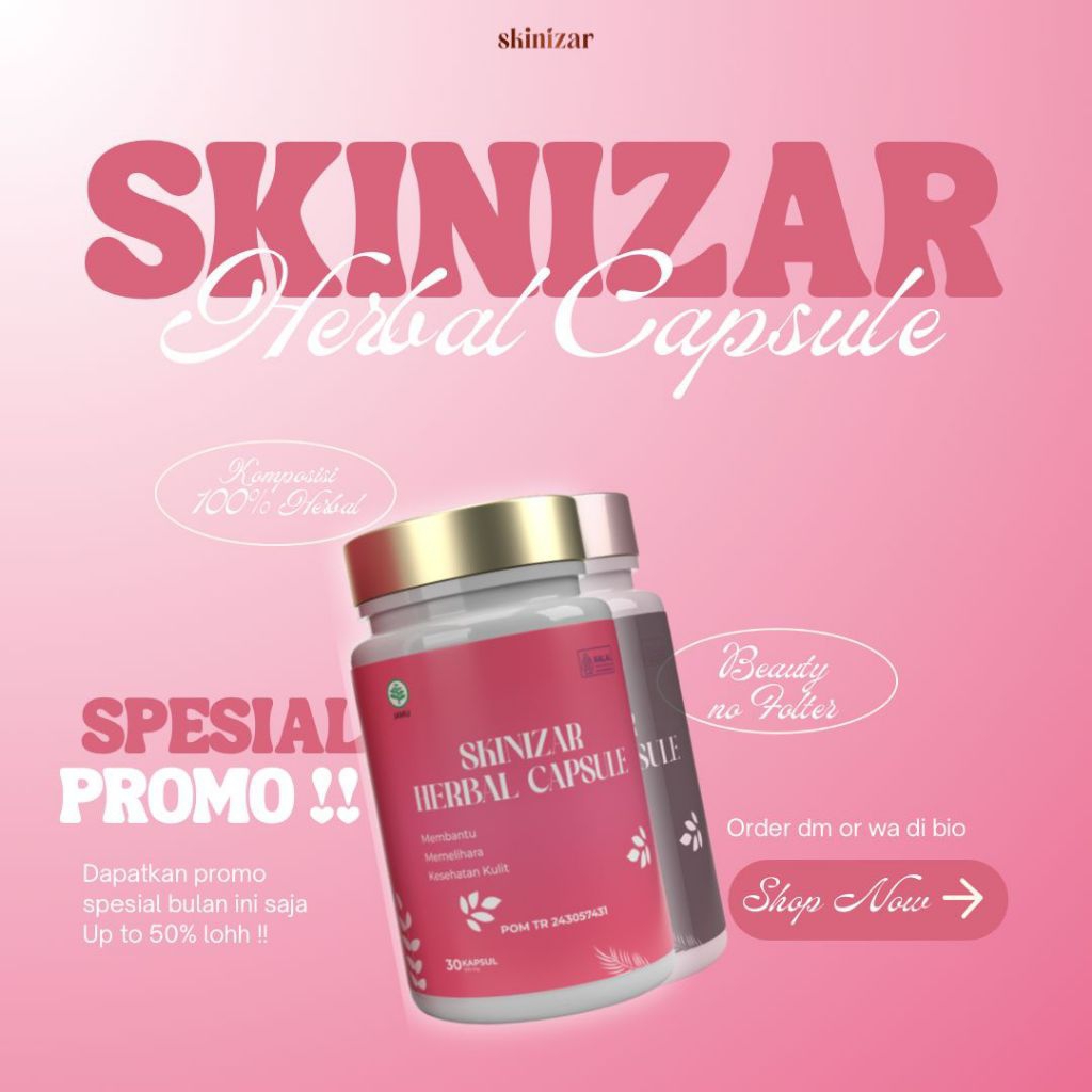 Jual Skinizar Herbal Capsule | Suplemen Pemutih Badan ORIGINAL | Shopee ...