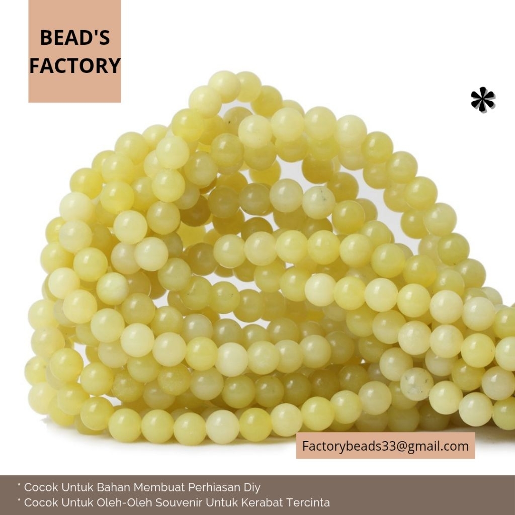 Jual Lemon Jade Stone Beads, Diameter 4/6/8/10/12mm, Diameter lubang ...