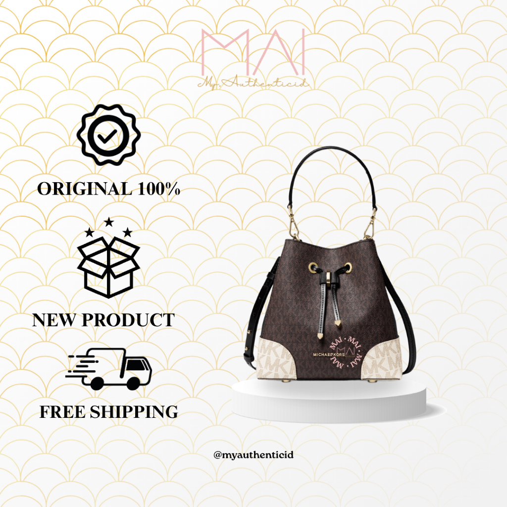 Jual Emka Mercer Bucket Bag Logo Medium/MK Shoulder Bag/MK Woman Bag - Dark Brown | Shopee Indonesia