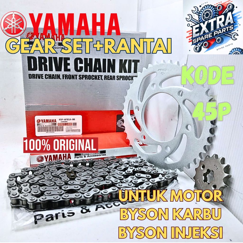 Jual GEAR SET BYSON 45P ORIGINAL YAMAHA YGP PRESISI BYSON 150 KARBU ...