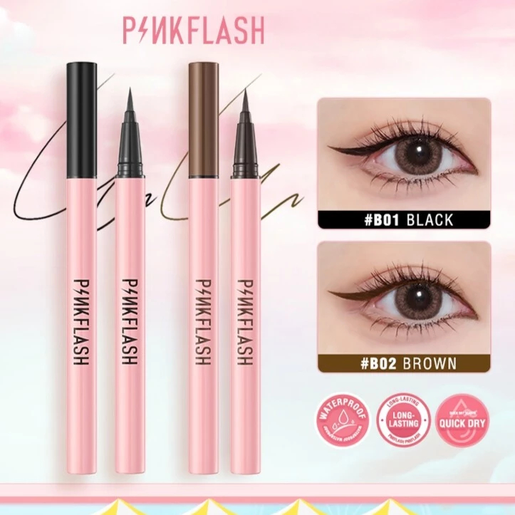 Jual CM | PINKFLASH Waterproof Easy Eyeliner Anti Air Tahan Lama | Pink ...