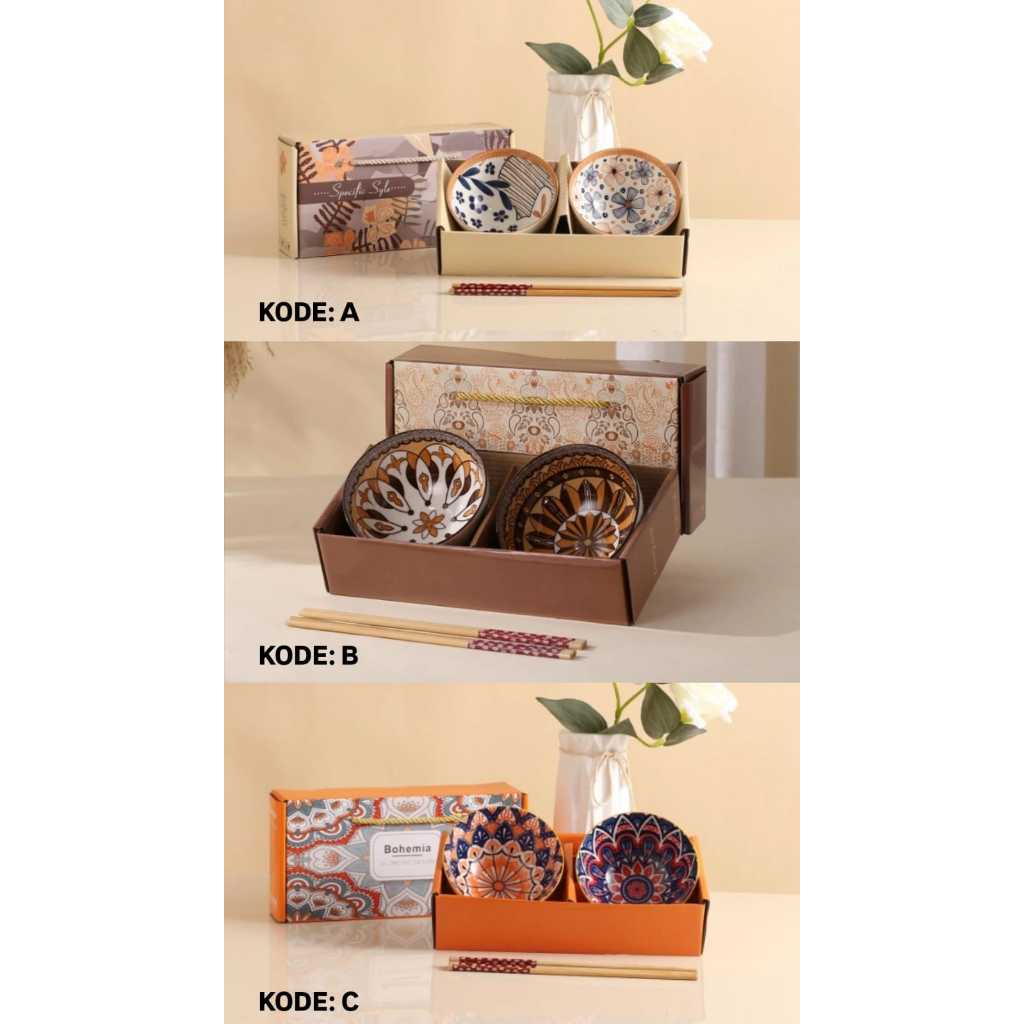 Jual Mangkok Set - Mangkok Souvenir Hampers Bohemian Isi 2 Mangkok ...