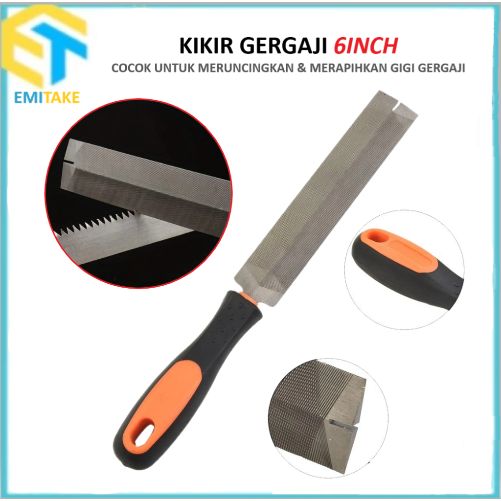 Jual Kikir Gergaji 6inch Alat Asah Pisau Gergaji Flat Besar Pengikir ...