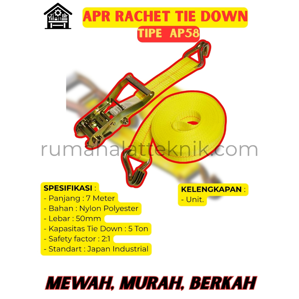 Jual RACHET TIE DOWN APR JAPAN 5 TON 7 METER AP58 PROMO 1JAM LASHING ...