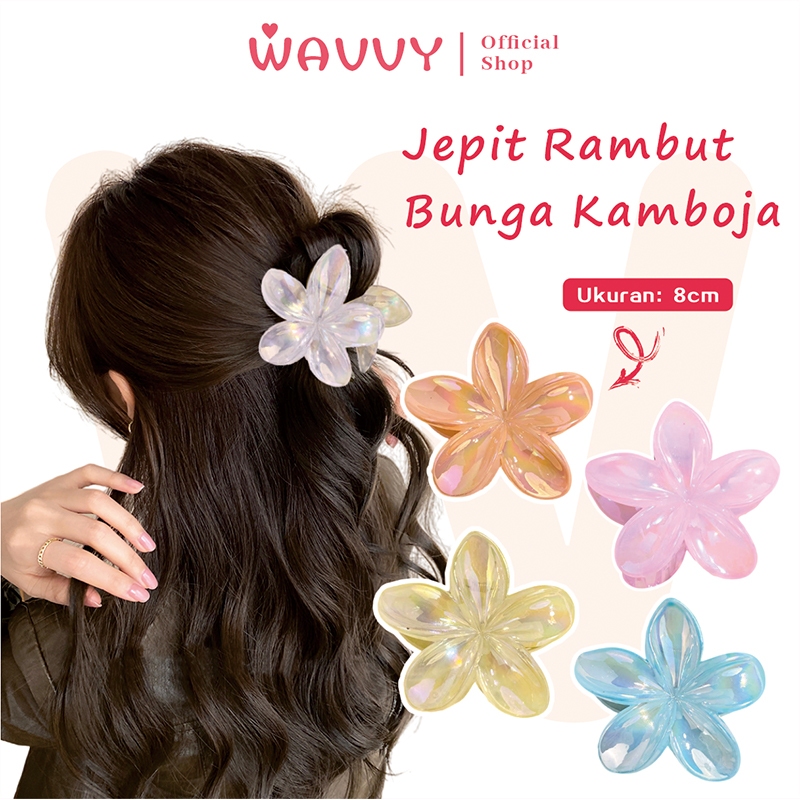 Jual Wavvy Jepit Rambut Bunga Korea 8cm / Jepit Rambut Bunga Kamboja ...