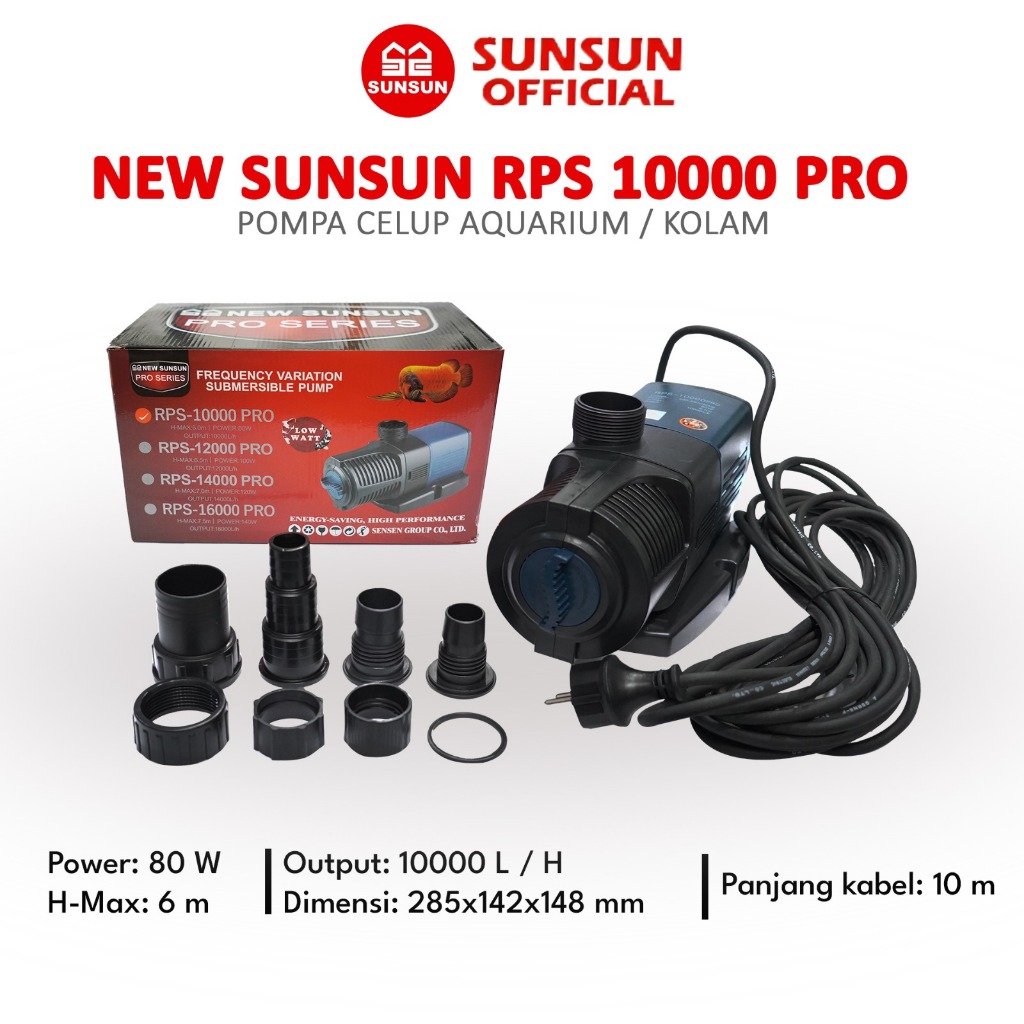 Jual NEW SUNSUN RPS 10000 PRO Pompa Air Celup Kolam Aquarium | Shopee ...