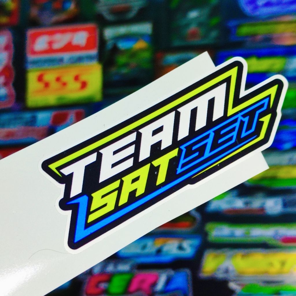 Jual stiker team sat set HIJAU BIRU BARU | Shopee Indonesia