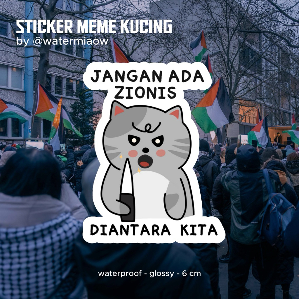 Jual STIKER MEME KUCING PRO PALESTINA by watermiaow | Shopee Indonesia