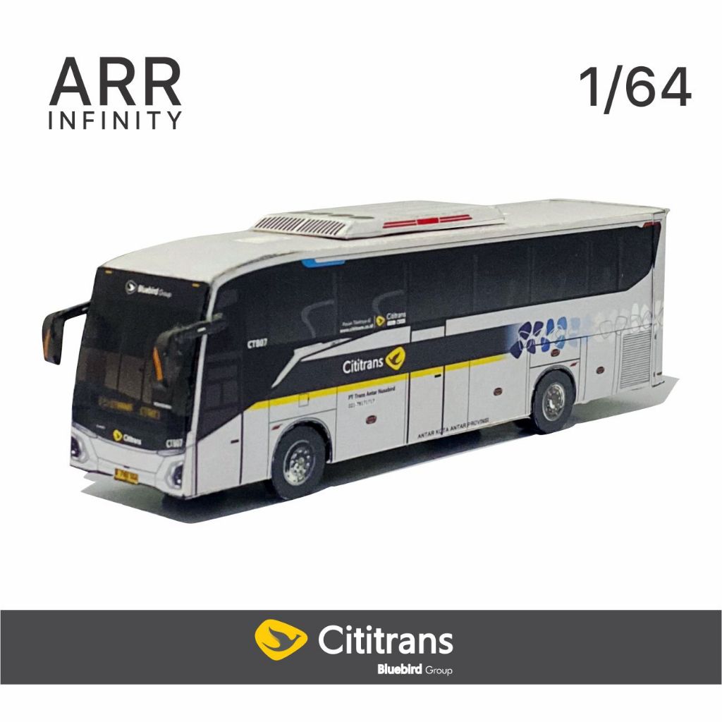 Jual Miniatur Bus Cititrans Jetbus 5 SHD Adiputro 1/64 Papercraft Bus ...