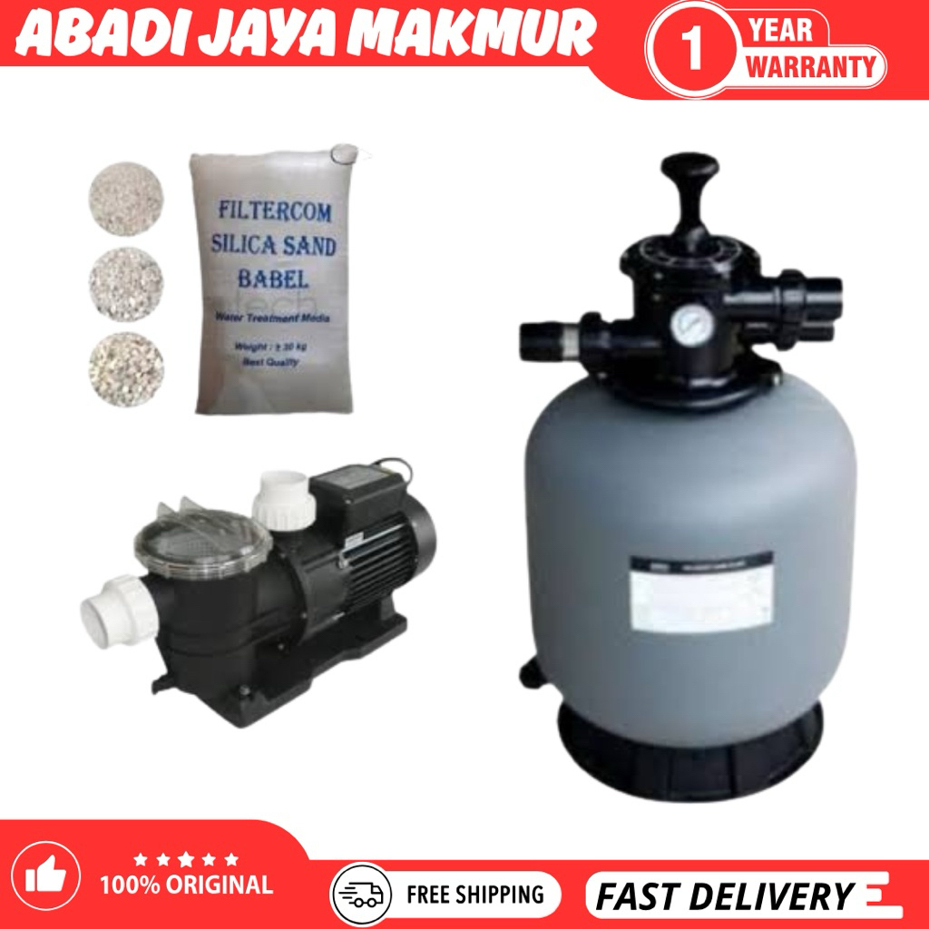 Jual Pompa Air Kolam Renang Waterco 100 1HP Sand Filter Emaux V500 ...
