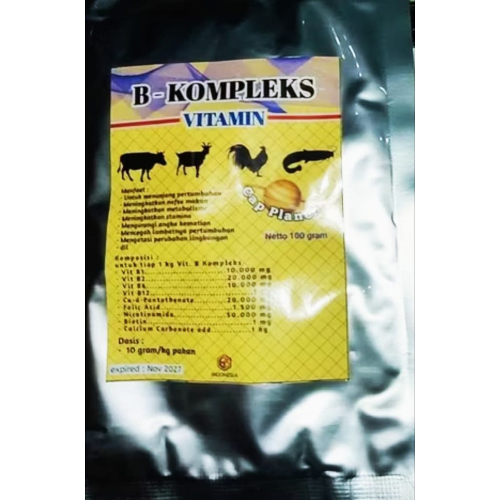 Jual VITAMIN B COMPLEX HEWAN TERNAK SERBUK 100gr | Shopee Indonesia