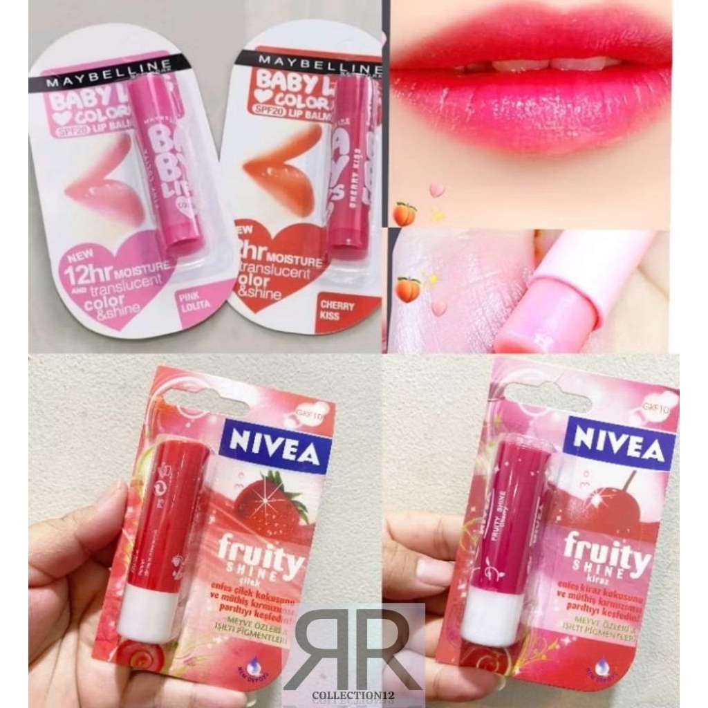 Jual NIVEA Lipbalm/MYBL Lipcare Series Fruity Shine Strawberry & Cherry ...