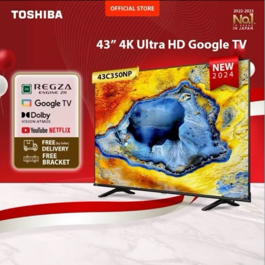 Jual LED TOSHIBA TV 43 inch UHD 4K GOOGLE TV DOLBY VISION 43C350NP ...