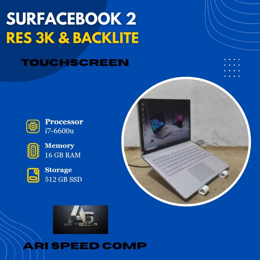 Jual SURFACEBOOK 2 i7-6600u/RAM 16GB/SSD 512GB/TOUCHSCREEN | Shopee Indonesia