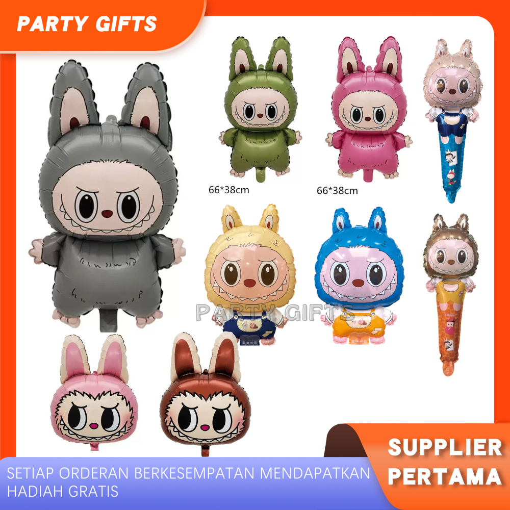 Jual Balon Foil Labubu Jumbo Warna Warni Balon Foil Karakter Labubu ...