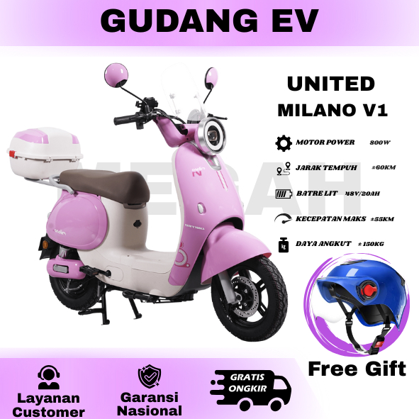 Jual TERBARU Sepeda Listrik UNITED MILANO V1 SEPEDA LISTRIK ANTI AIR ...