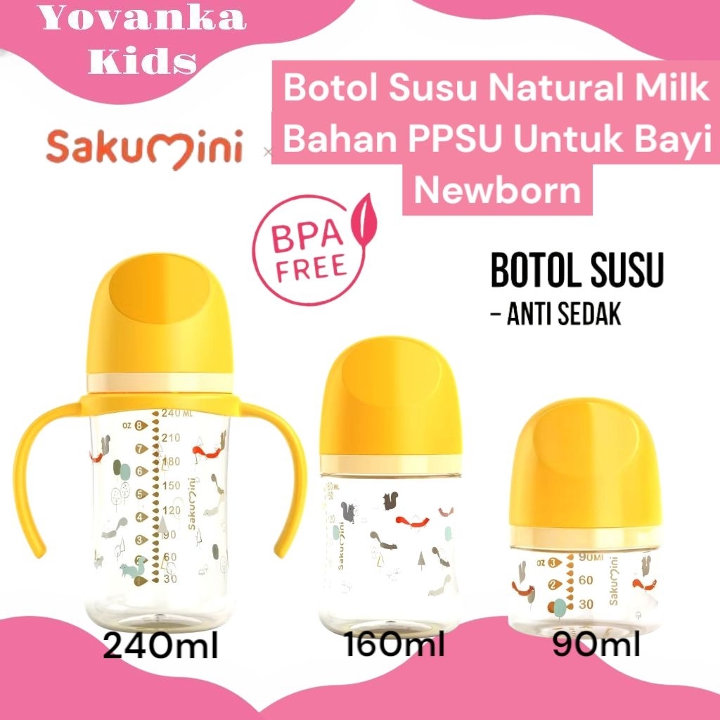 Jual Botol Susu Natural Sakumini Bahan PPSU/Sakumini Baby Natural Milk ...