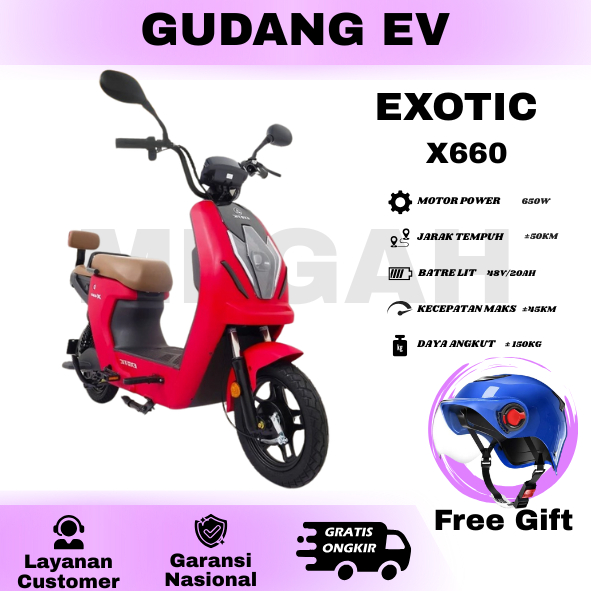 Jual SEPEDA LISTRIK EXOTIC X660 X-660 NEW MODEL TERBARU 2025 | Shopee ...