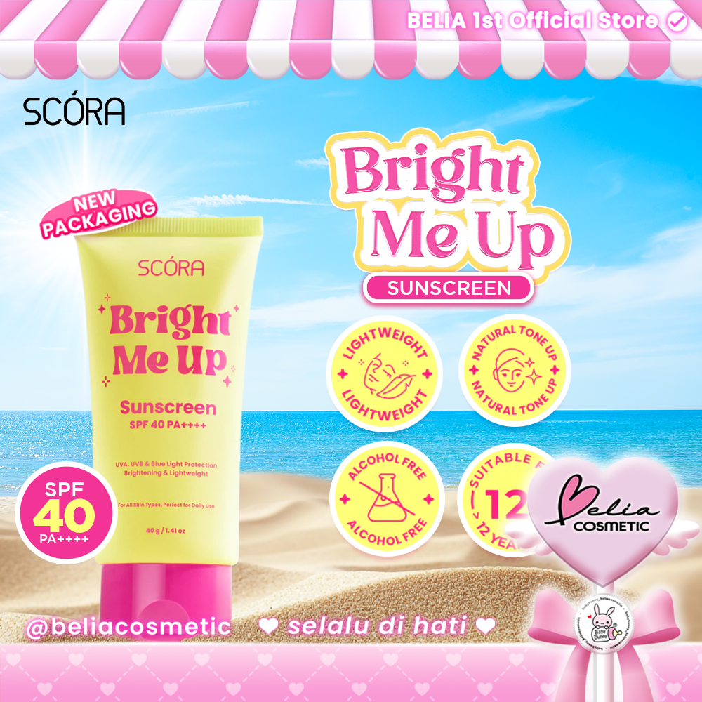 Jual BELIA SCORA Bright Me Up Sunscreen SPF 40 PA++++ 40gr Sunblock Mencerahkan Glowing ...
