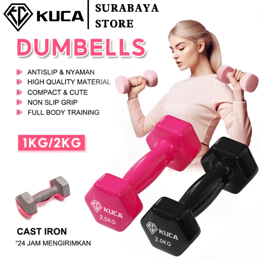 Jual KUCA/Dumbell 1kg/2 Kg/ Barbel Mini /Barbel Non Slip Dumbbell ...