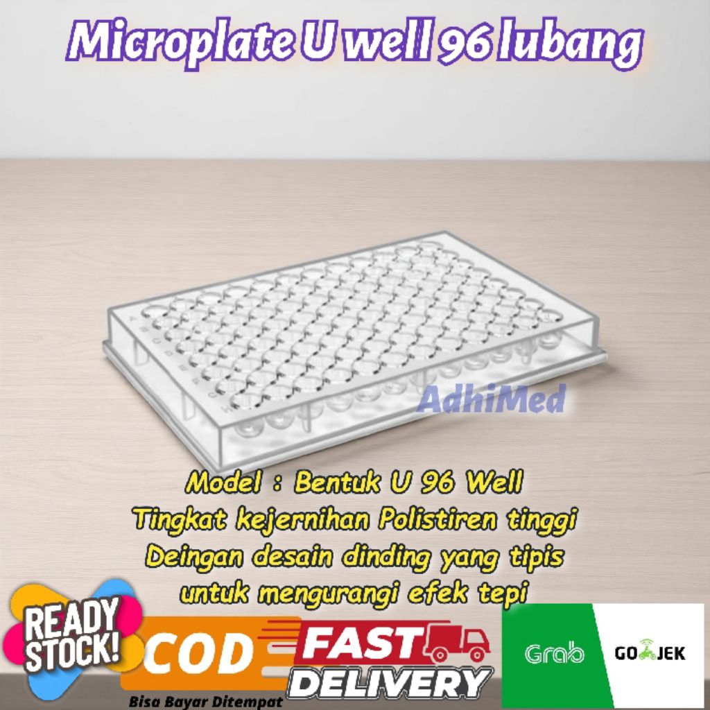 Jual microplate u well 96 lubang / micro plate 96 Well U Shape | Shopee ...