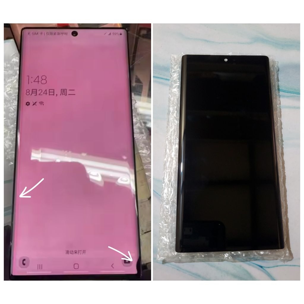 Jual Lcd Samsung note 10 plus ori copotan mulus minus garis shadow ...