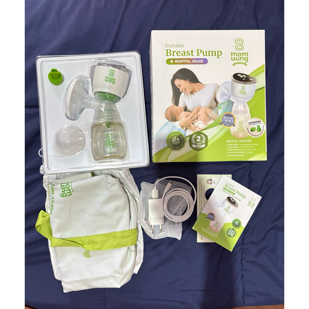 Jual pompa asi portable mom uung free apron | Shopee Indonesia