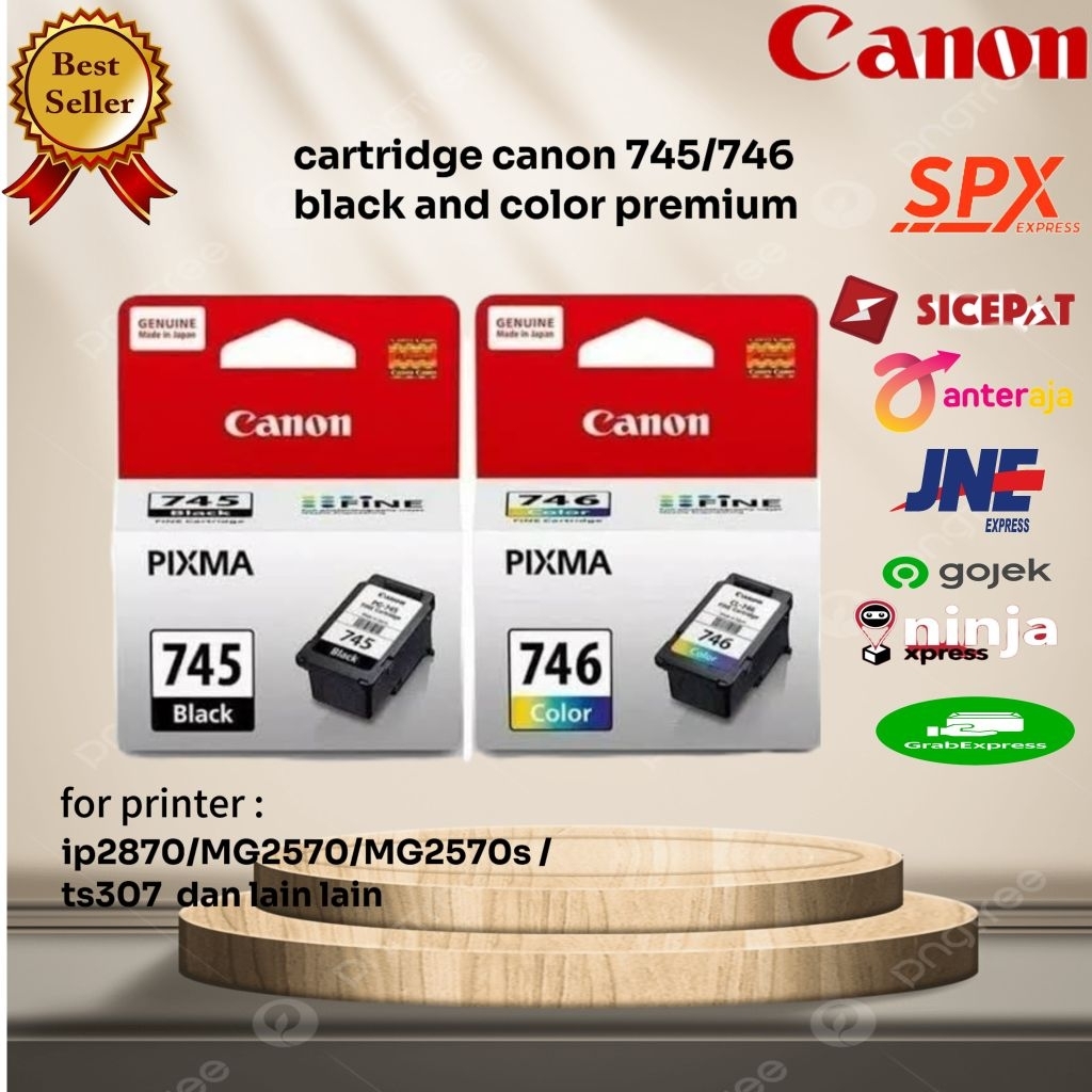 Jual Cartridge canon 745 black + 746 color Recycle premium | Shopee ...