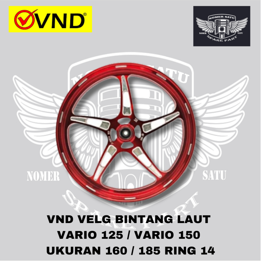 Jual VND VELG RACING BINTANG LAUT VARIO 125 / VARIO 150 - 160x14 & 185x14 ORIGINAL 100% | Shopee ...