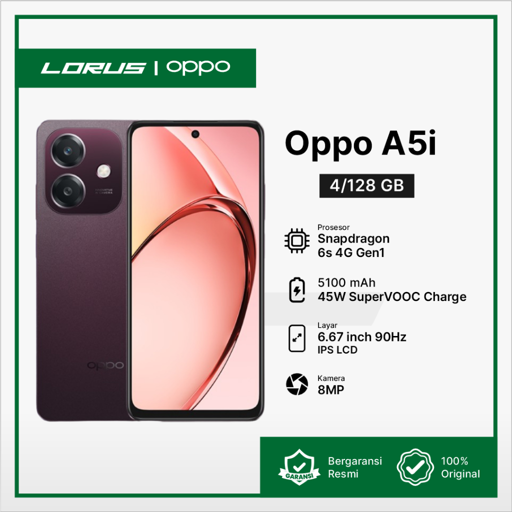 Jual Oppo A5i 4/128GB | Snapdragon 6s 4G Gen1 | Shopee Indonesia